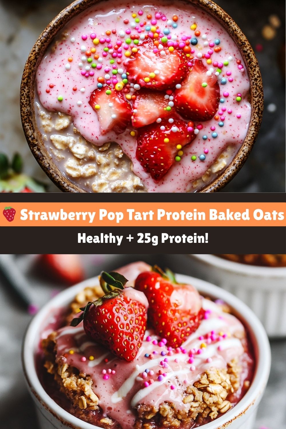 Strawberry Pop Tart Protein Baked Oats - Kitchen Confide