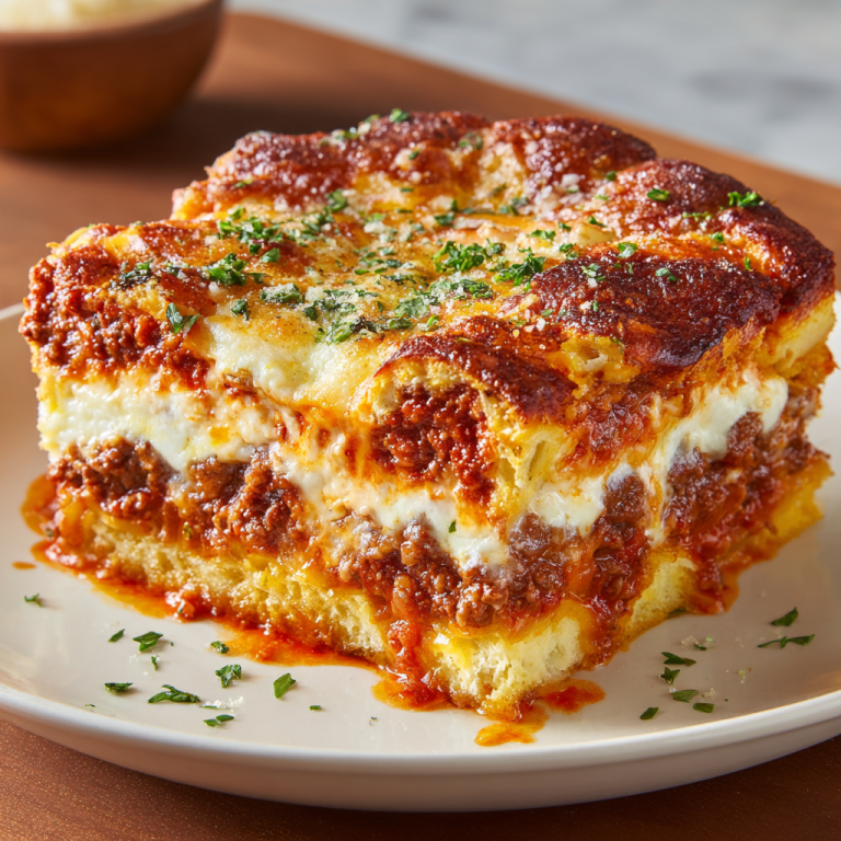 Upside Down Garlic Bread Lasagna - Kitchen Confide